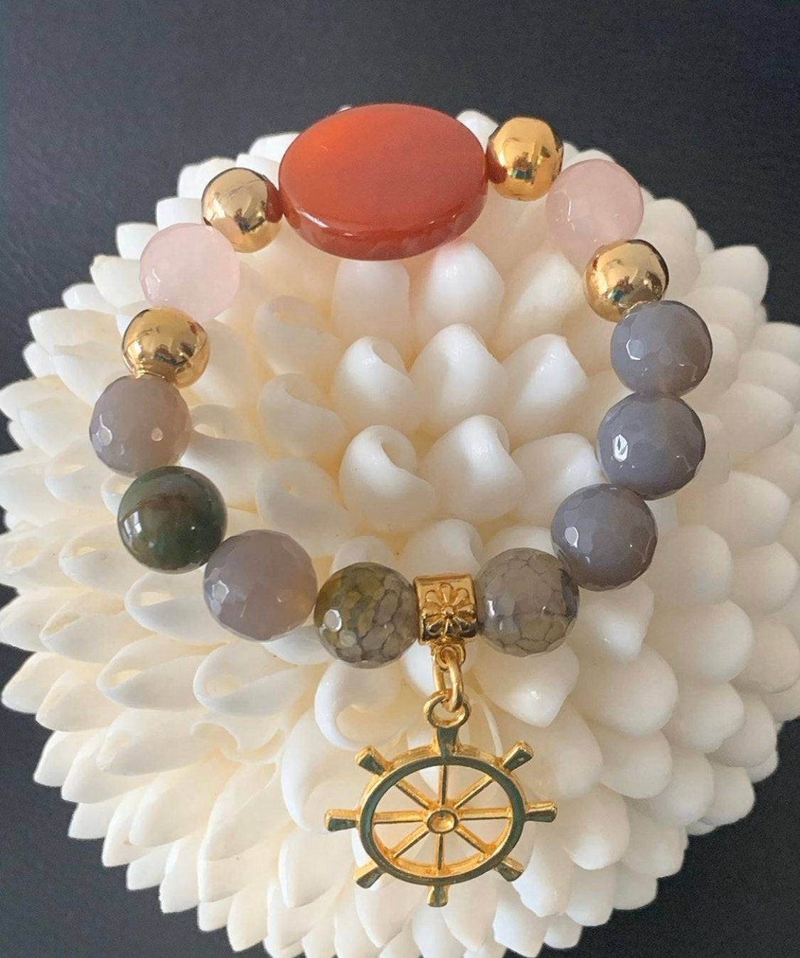 Handmade Natural Stone Bracelet 24k Gold Plated on Luulla